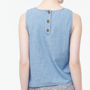 J. Crew Factory | Tops | J Crew Factory Chambray Buttonback Shell Tank Top | Poshmark